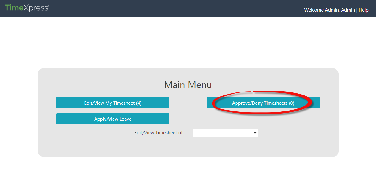 Timesheet Approval Interface